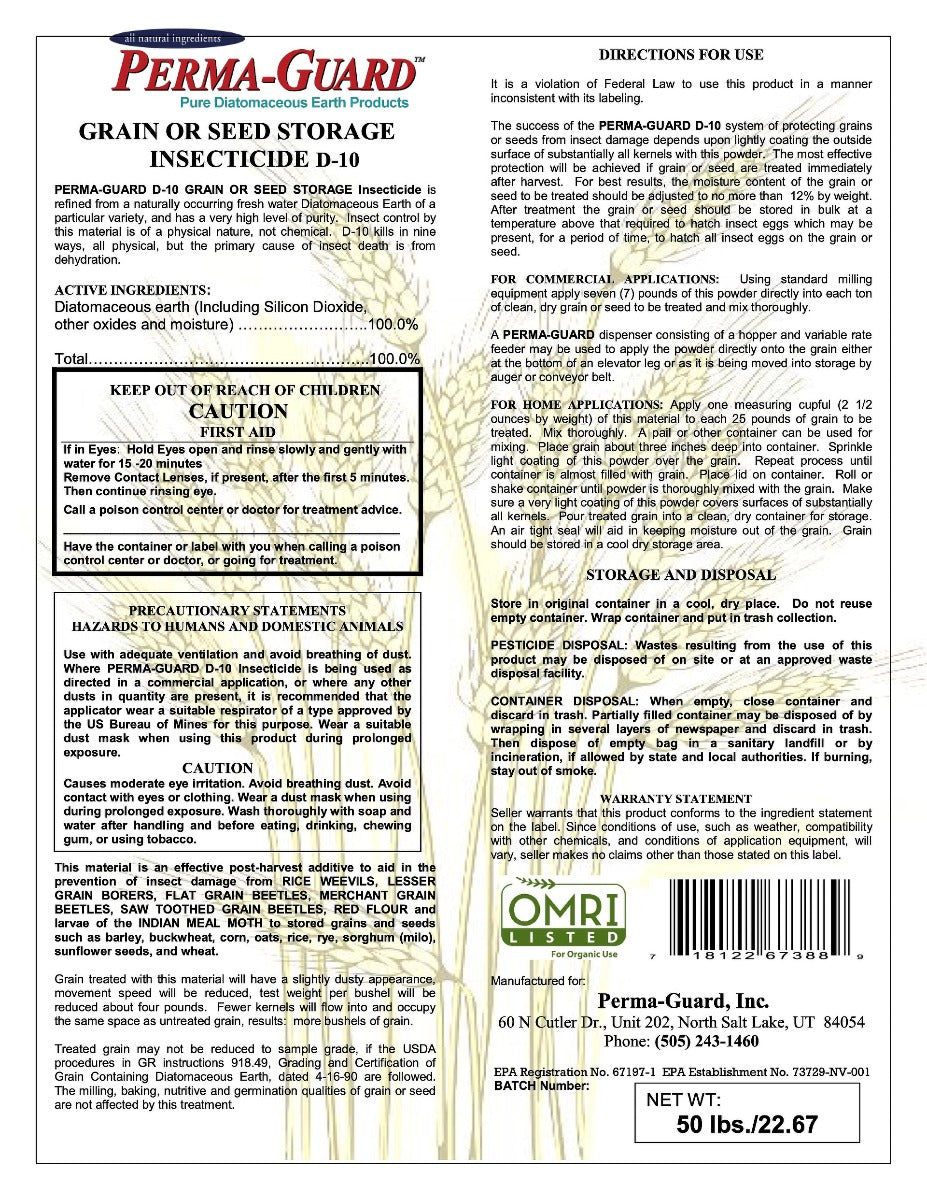 Perma-Guard Grain or Seed Storage Insecticide D-10 50lb Bag – Perma ...